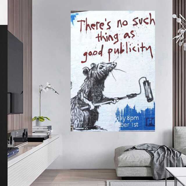 Banksy No Good Publicity Graffiti Street Art Printed Box Framed Canvas ...