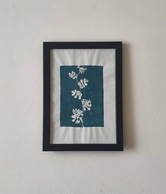 A4 Size Dark Blue Plant Engraving by Etsy | ufurnish.com