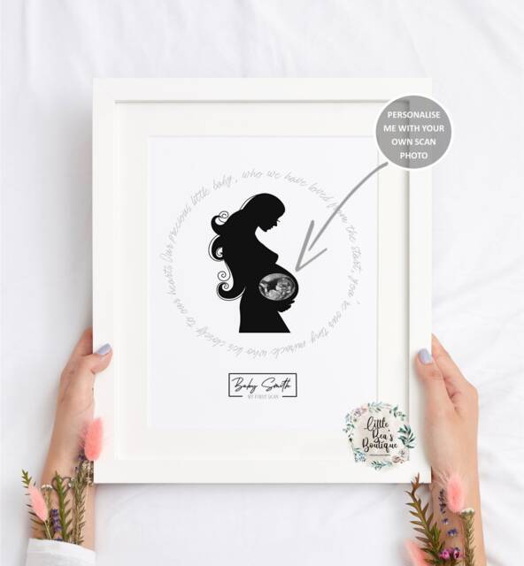 Personalised Baby Scan Ultrasound Print Bump Gift - Baby Scan, Mothers ...