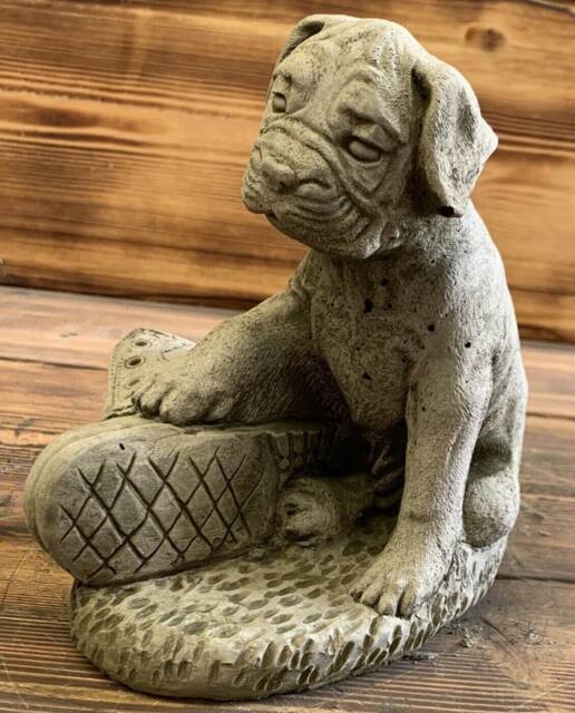Stone Garden Cute Bulldog Boxer With Boot Statue Ornament by Etsy ...