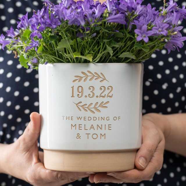 Personalized Wedding Date Plant Pot Engraved Bespoke Gift by Etsy ...