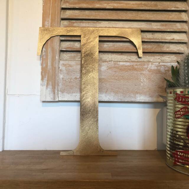 Gold Metal Letter T/Personalised Gift Vintage Letters Rustic Signage ...