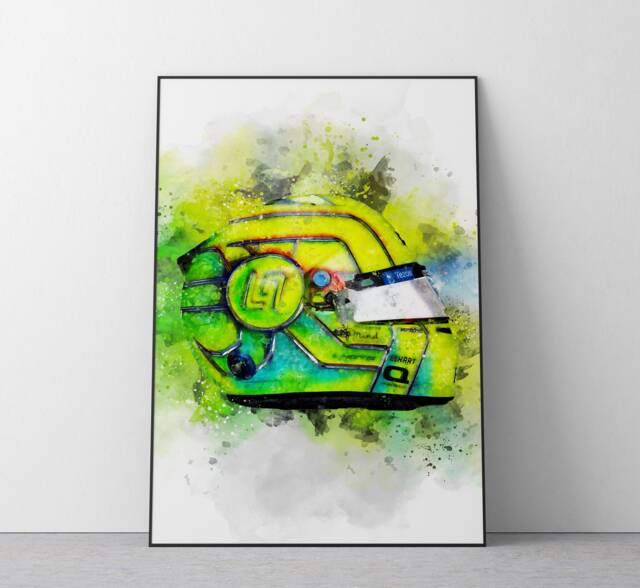 Lando Norris Helmet Poster - British Grand Prix Formula 1 Print F1 Wall ...
