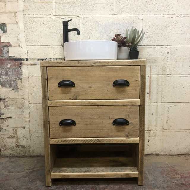 Abingdon in Stock - Wooden Bathroom Furniture Vanity Unit Rustic Basin ...