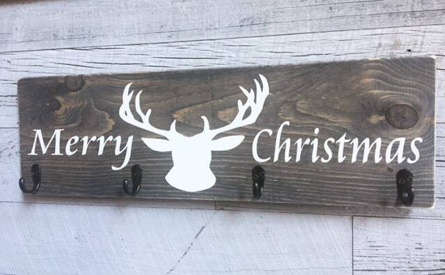 Merry Christmas Stocking Holder/Hooks Sign Rustic Decor Signs by Etsy ...