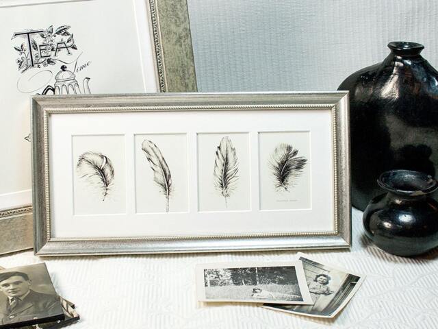 Narrow Silver Deluxe Frame With Fine Inner Bead Detail For 4 Portrait ...