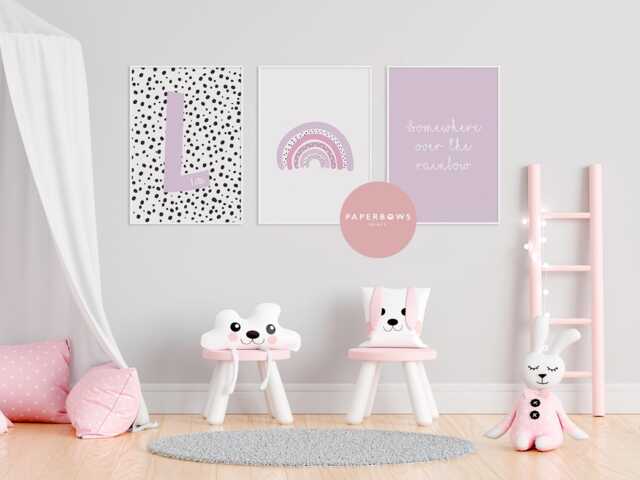 Girls Purple Bedroom Prints Rainbow Nursery Decor, Set Of 3 by Etsy ...