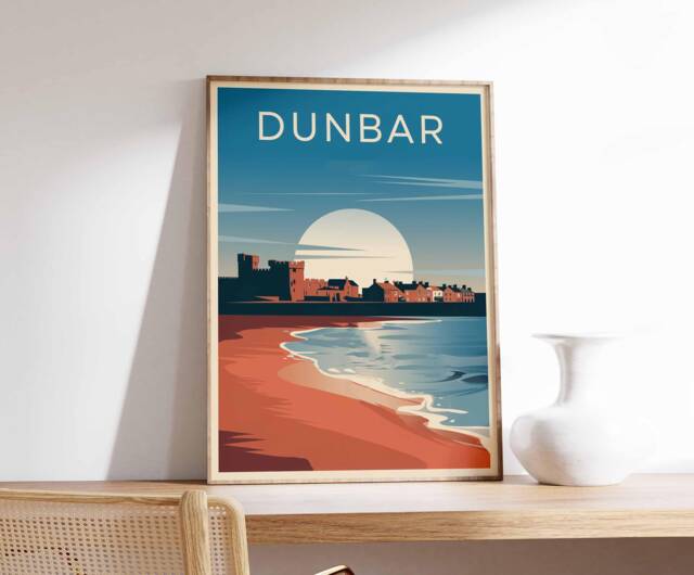 Dunbar Scotland Coastal Art Print Vintage Travel Poster by Etsy ...