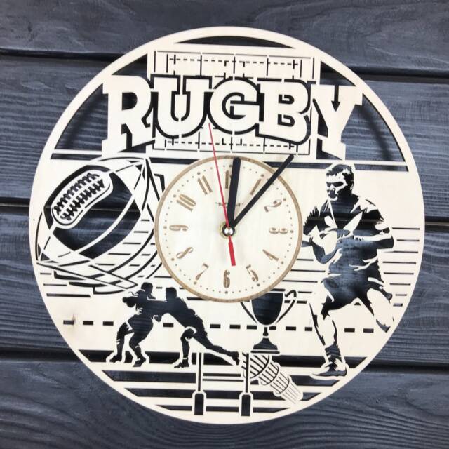 Rugby Wall Clock Gift For Sportsman 5Th Anniversary Personalize Poster ...