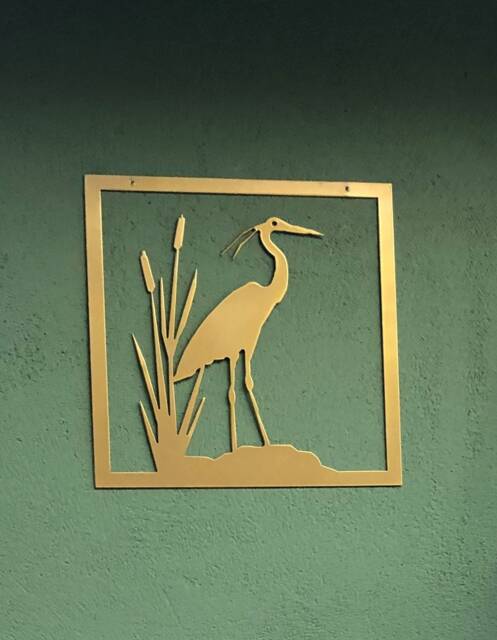Metal Wall Decor - Home Colored Crane Bird Turna by Etsy | ufurnish.com