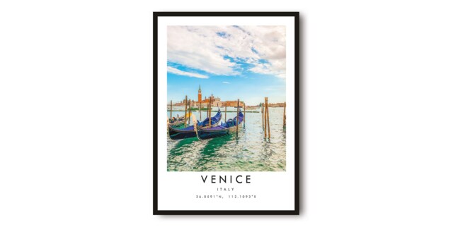 Venice Travel Print, Italy Poster, Colour Unique Wall Art, Minimalist ...