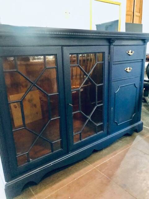 Sold Beautiful Vintage Statement Sideboard. Hand Painted in Navy Blue ...