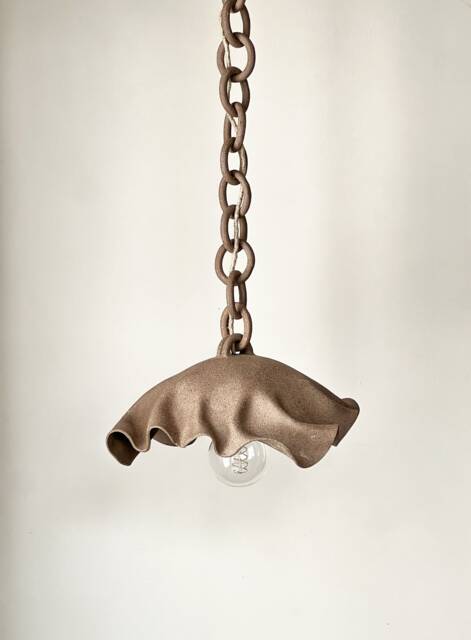 Handmade Terra Cotta Chain Pendant Light Rustic Stoneware Lighting by ...
