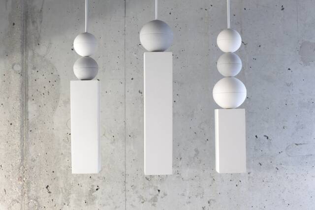 Plaster Pendant Light Set Of 3 - Sculptural Modern Contemporary Plaster ...