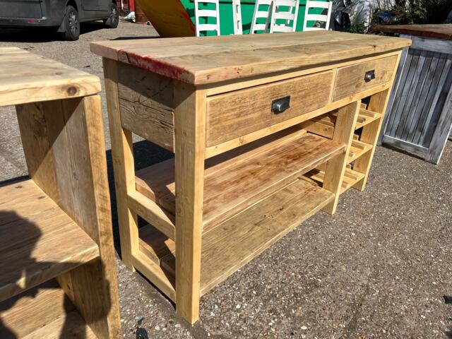Rustic Farmhouse Kitchen Island With Integrated Wine Rack by Etsy ...