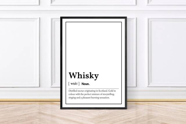 Whisky Word Definition Print, Gifts, Bar Decor, Framed Prints ...