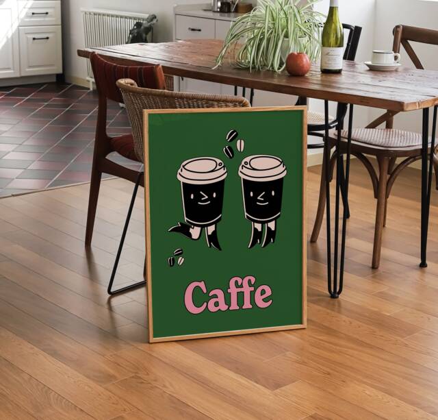 Caffe Poster, Italian Coffee Poster Print, Wall Art, Trendy Prints, A2 ...