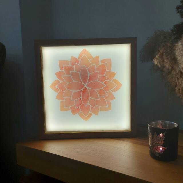 Mandala Design Wooden Light Box, Zen Livingroom & Bedroom Decor ...