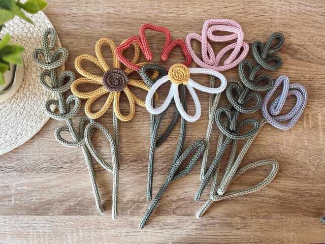 Knitted Wire Flower, Floral Home Decor, Wildflower Decorations ...