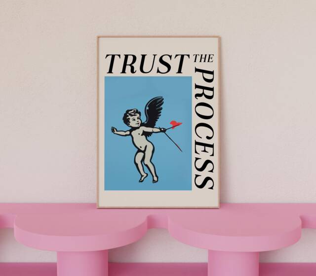 Trust The Process Poster, Blue Poster Print, Wall Art, Cool Girl Modern Prints, A2, A3, A4 ...