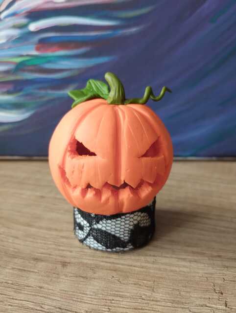 Halloween Handmade Polymer Clay Electric Candle - Jack O Lantern, Witch ...