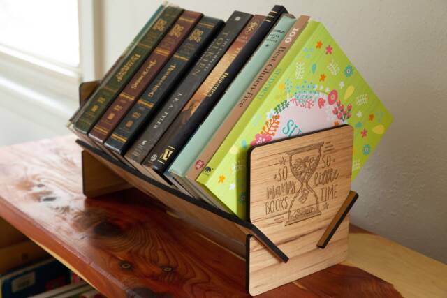 Wooden Tabletop Bookshelf Small Tilted Book Display by Etsy | ufurnish.com