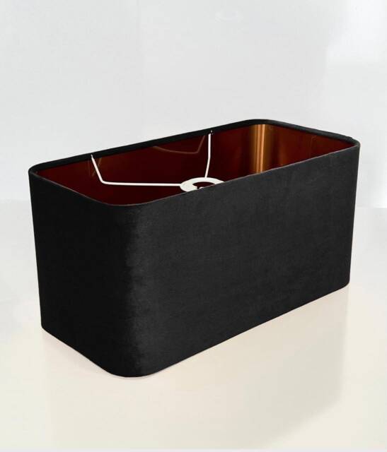 New Luxury Handmade By Order Black Rounded Rectangular Velvet Lamp ...