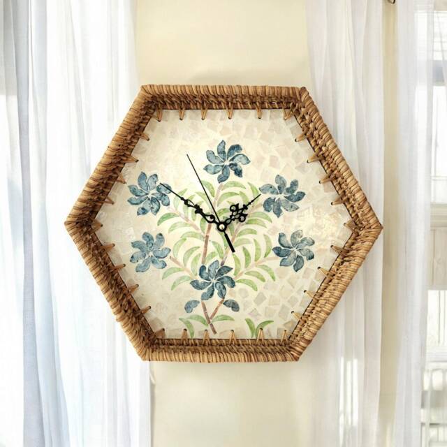 Unique & Silent Wall Clock -Cottagecore Decor Clocks For -Maximalist Rustic Design With Floral ...