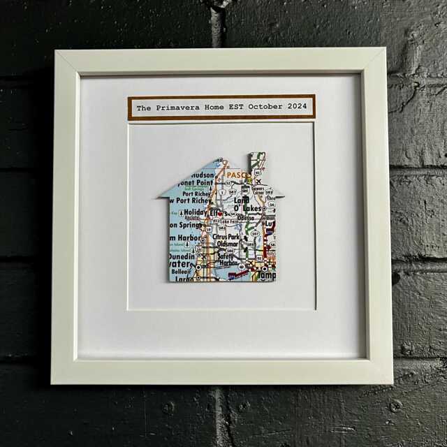 Personalised 5Th Wood Wedding Anniversary Map Gift, Wedding Gift, House ...