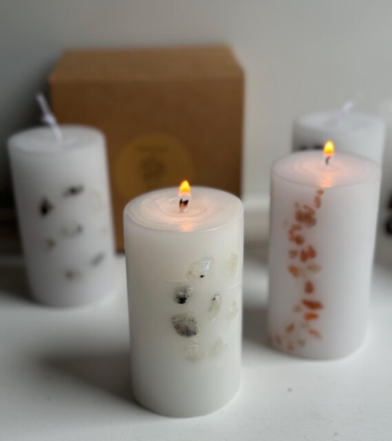 Moonstone Candle, Crystal Magical Manifestation, Intention, Ritual ...