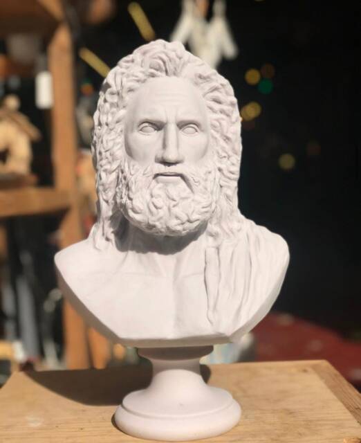 Handmade Large Zeus Bust Statue Greek Roman Sculpture - 14.7 Inches by ...