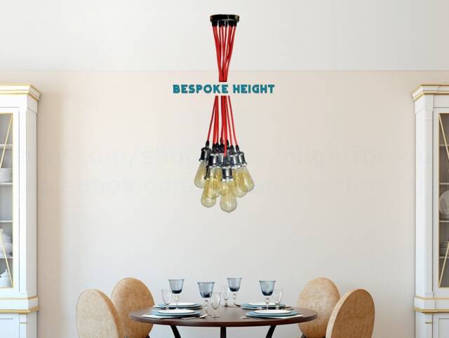 Chrome Chandelier Light Bespoke Cluster 10 Pendant Lights Bare Bulb Staircase Chandelier Pendant ...