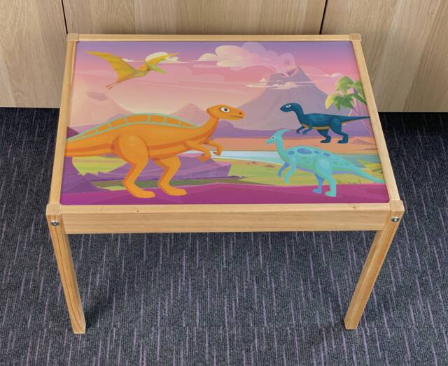 Kids Colourful Dinosaur Table Top Sticker Only Compatible With Ikea ...
