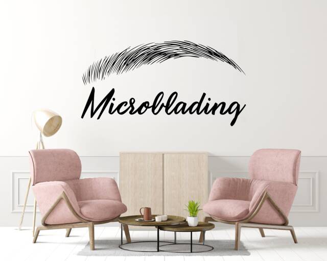 Microblading Wall Decal, Eyelashes Decal, Eyebrows Art, Vinyl Letter ...
