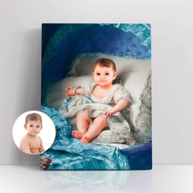 The Royal Baby Boy Portrait - Custom On Canvas Victorian Regal King ...