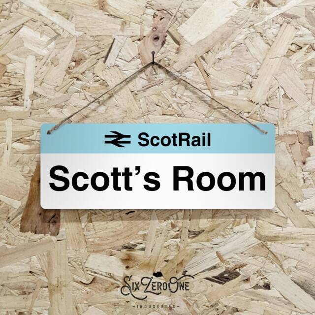 Personalised Scotrail Metal Sign. Blue Vintage Worn Rusty Look Printed ...