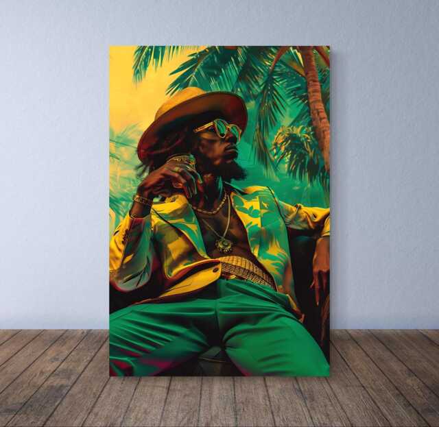 Jamaican Art Print Of Reggae Singer Black Man Cave Dancehall Artist by ...