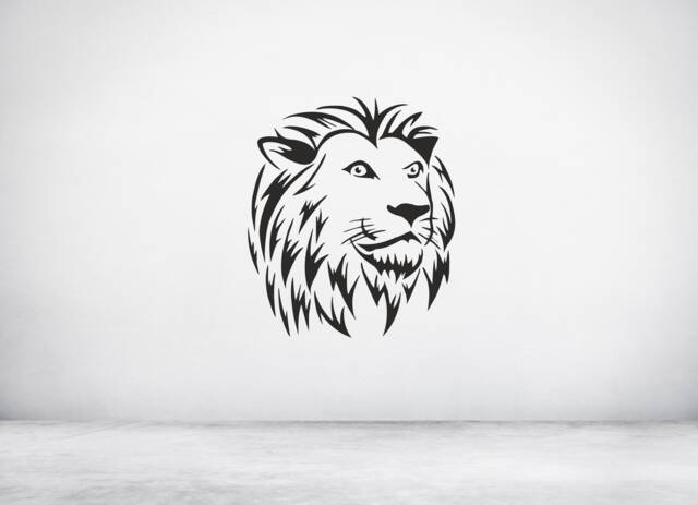 Lion Head Face & Mane Profile Pub Bar Sign Vinyl Wall Sticker Decal Art ...
