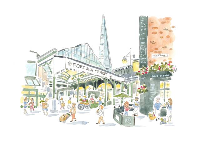 Print Borough Market London - Food Market Print Poster Gift Foodies ...