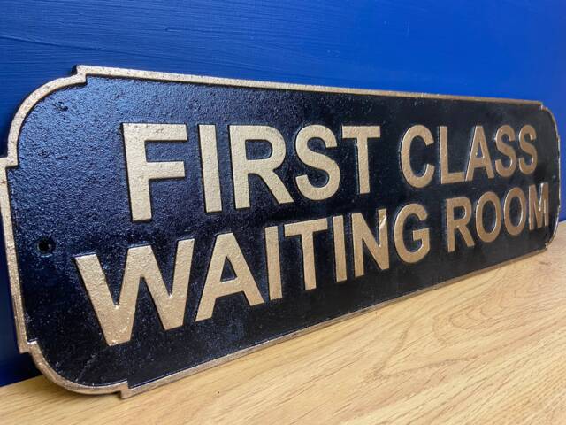 Black & Gold First Class Waiting Room Cast Iron Sign Plaque by Etsy ...