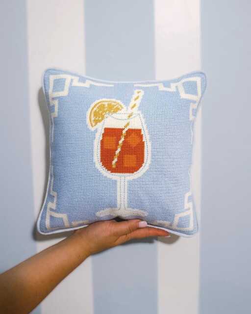 Pre Order Aperol Spritz Needlepoint Pillow by Etsy | ufurnish.com