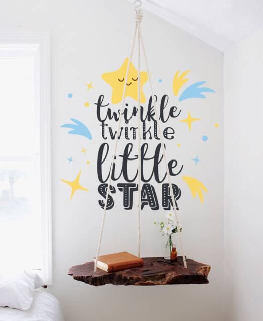 Twinkle Twinkle Little Star Quote Wall Decal, Nursery Decals, Kids Room ...
