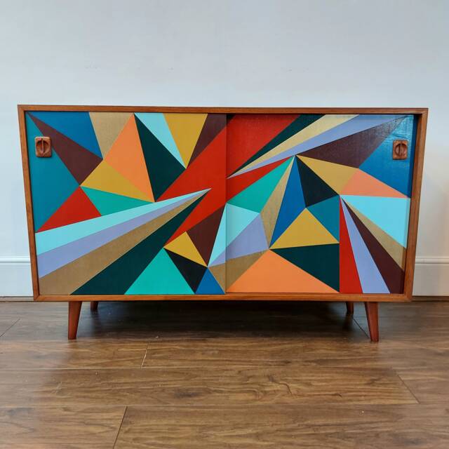 Made To Order, Bespoke Hand Painted Geometric Design, Mid Century ...