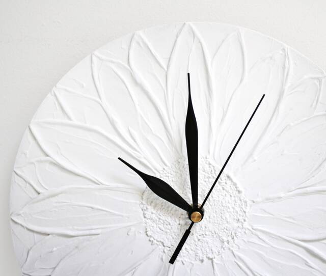 White Daisy Flower Wall Clock White Clock Unique Floral Home Decor by ...