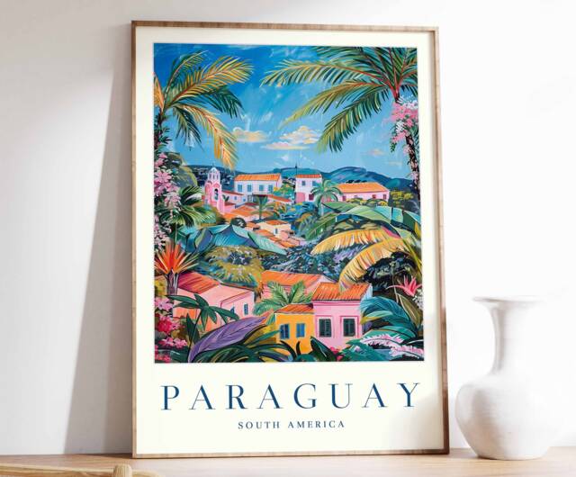 Paraguay Travel Poster South America Botanical Art Print by Etsy ...