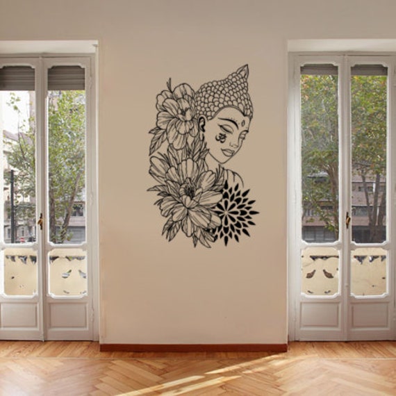 Buddha Floral Design Wall Art/Window Sticker/Decal Art Man Cave by Etsy ...