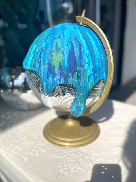 Melty Earth Disco Globe One Of A Kind - Melting, Droopy, Dripping, Drip ...