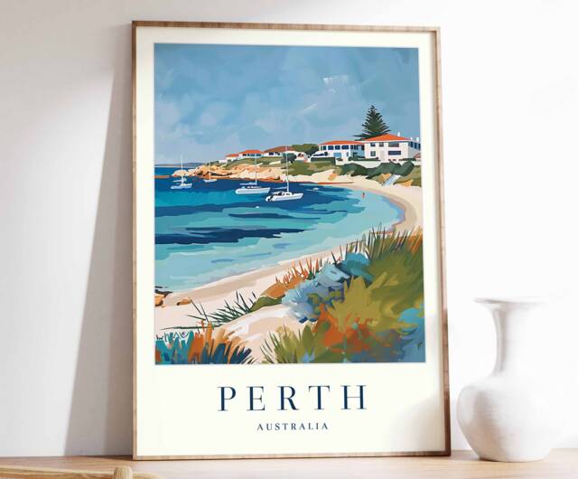 Perth Poster, Travel Print, Australia Wall Art, Australian Decor ...