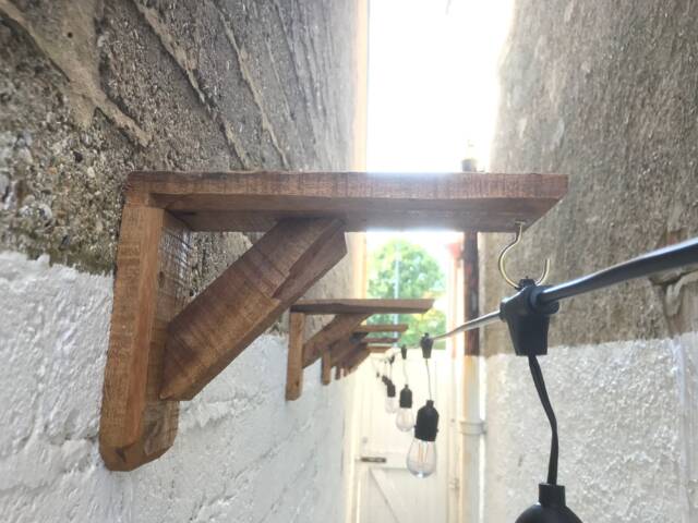 Hanging Basket Bracket, Festoon Lighting Lantern Holder, Wooden Wood ...