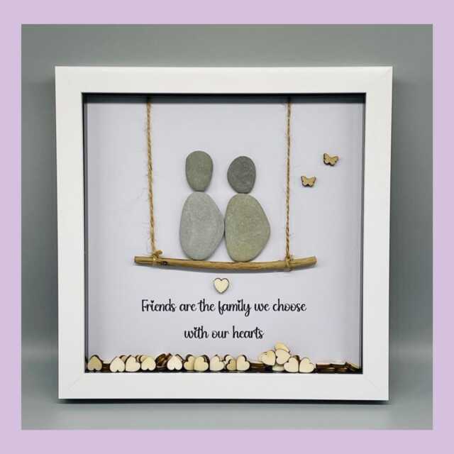 Pebble Art Gift Frame For Best Friend, Friends Are The Family We Choose ...
